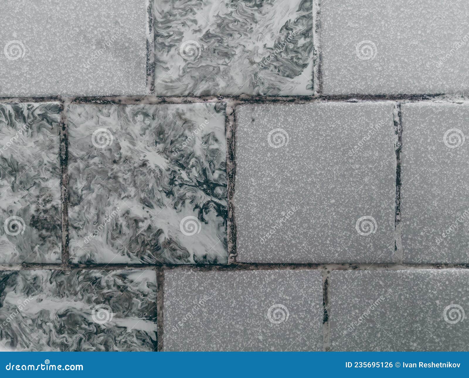 The Old Tiles are in Poor Condition. Dirty Seams between the Tiles ...