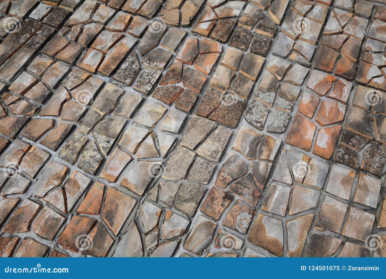 Pavement or Terrace Making, Using Recycling Materials Stock Image ...