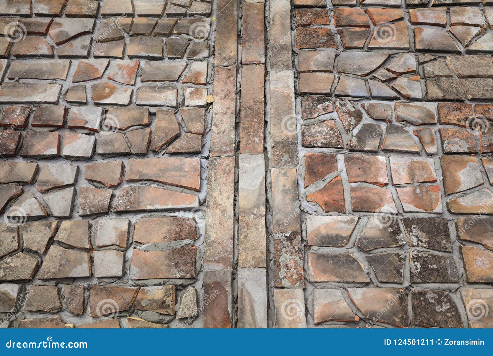 Pavement or Terrace Making, Using Recycling Materials Stock Image ...