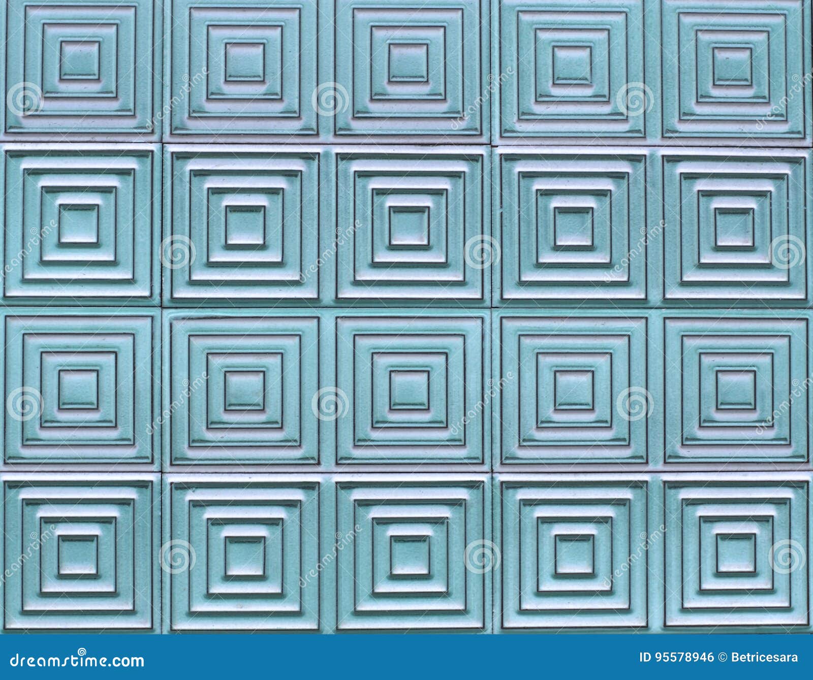 Old Tiles on the Wall with a Unique Square Pattern. Stock Photo - Image ...