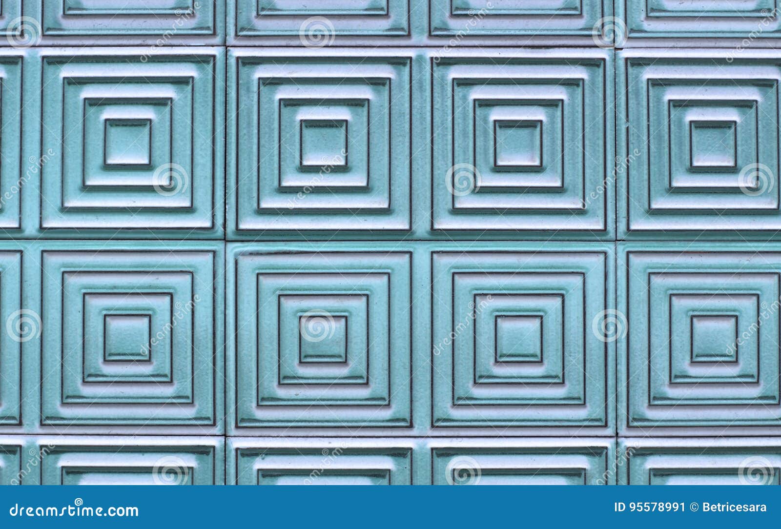 Old Tiles on the Wall with a Unique Square Pattern. Stock Image - Image ...