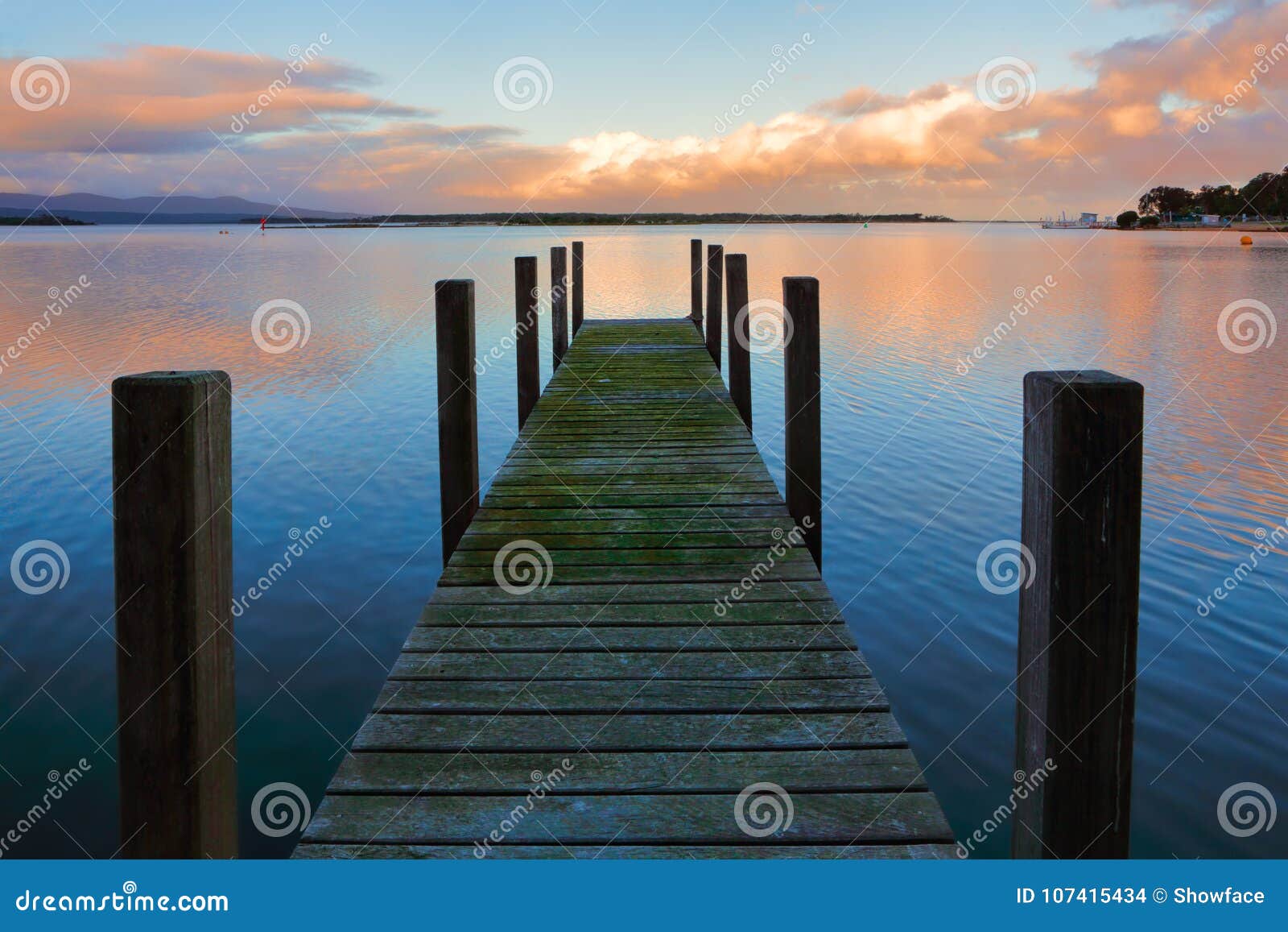 Mossy jetty at sunset stock photo. Image of vacation - 107415434