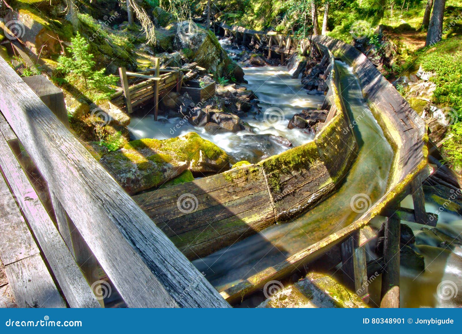 Old Timber Rafting Facility in the Swedish Woods Stock Image - Image of ...