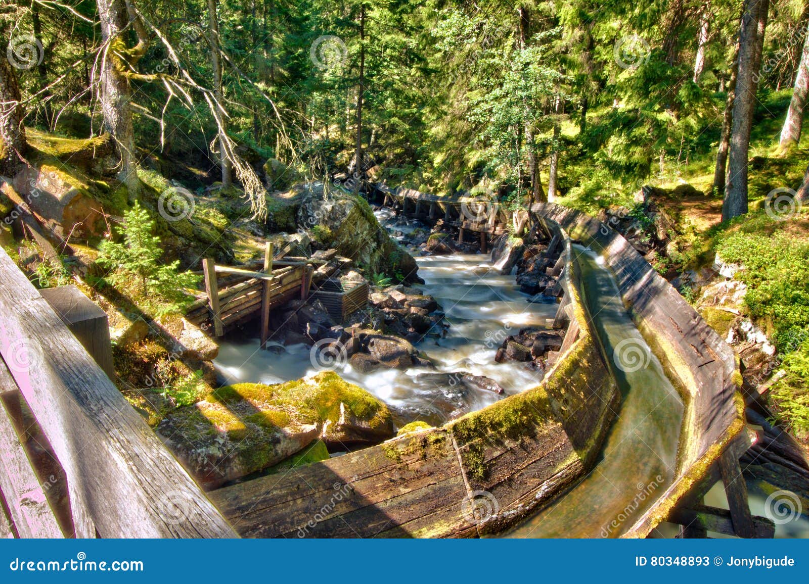 Old Timber Rafting Facility in the Woods in Sweden Stock Image - Image ...