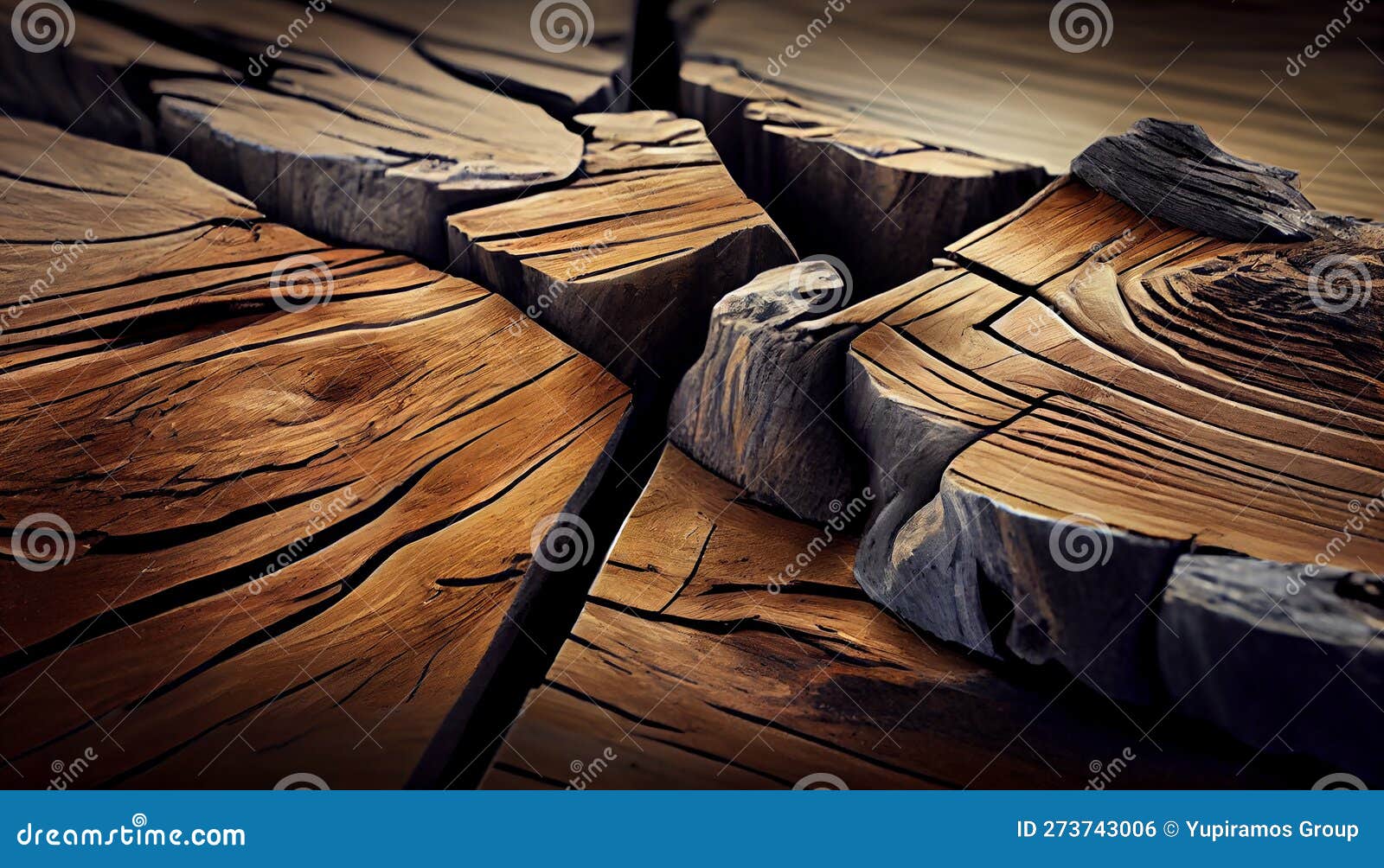 Old Timber Table Fashioned from Eroded Materials Generated by AI Stock ...