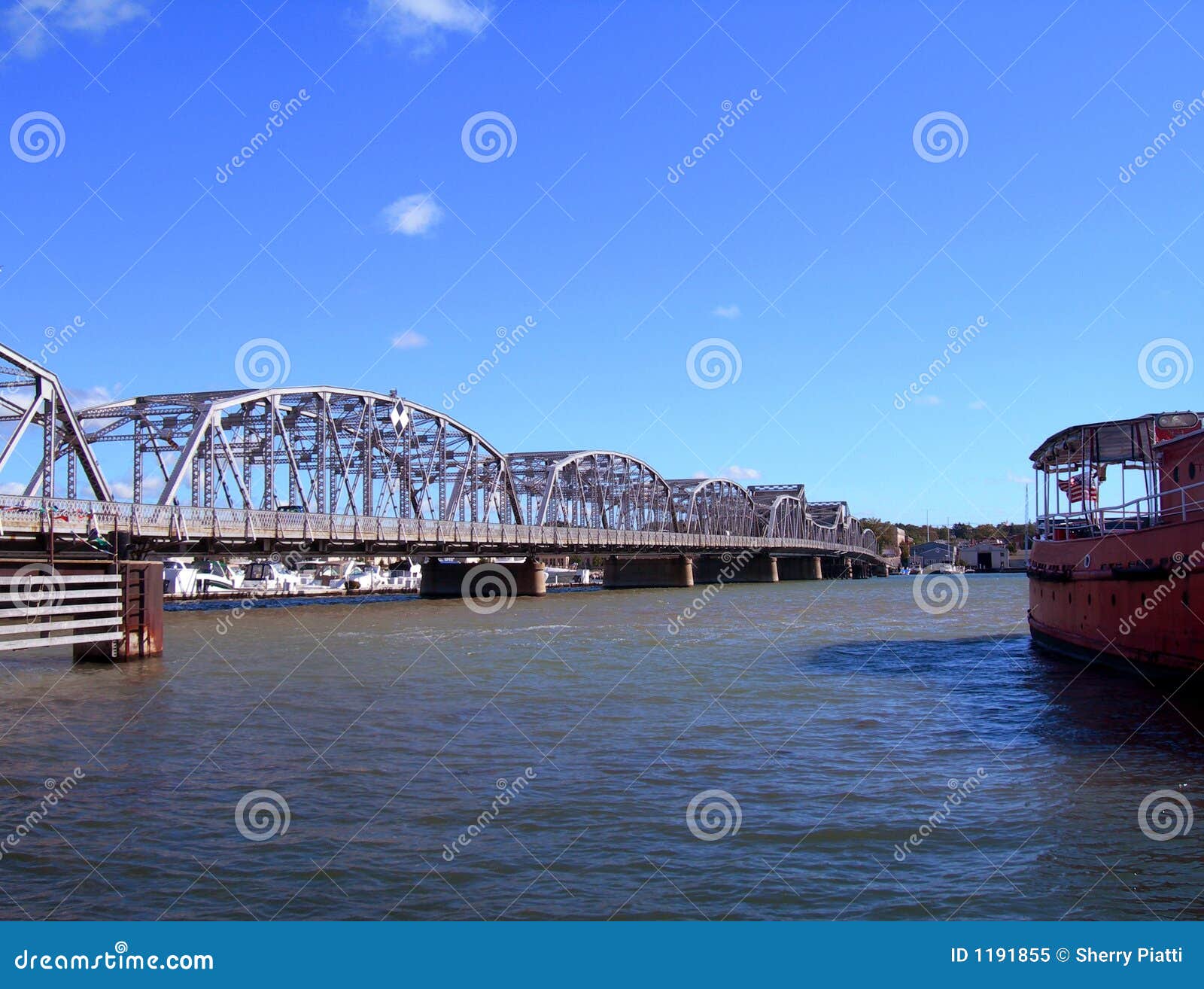 Old-Time Bridge stock image. Image of lakes, boating, marina - 1191855