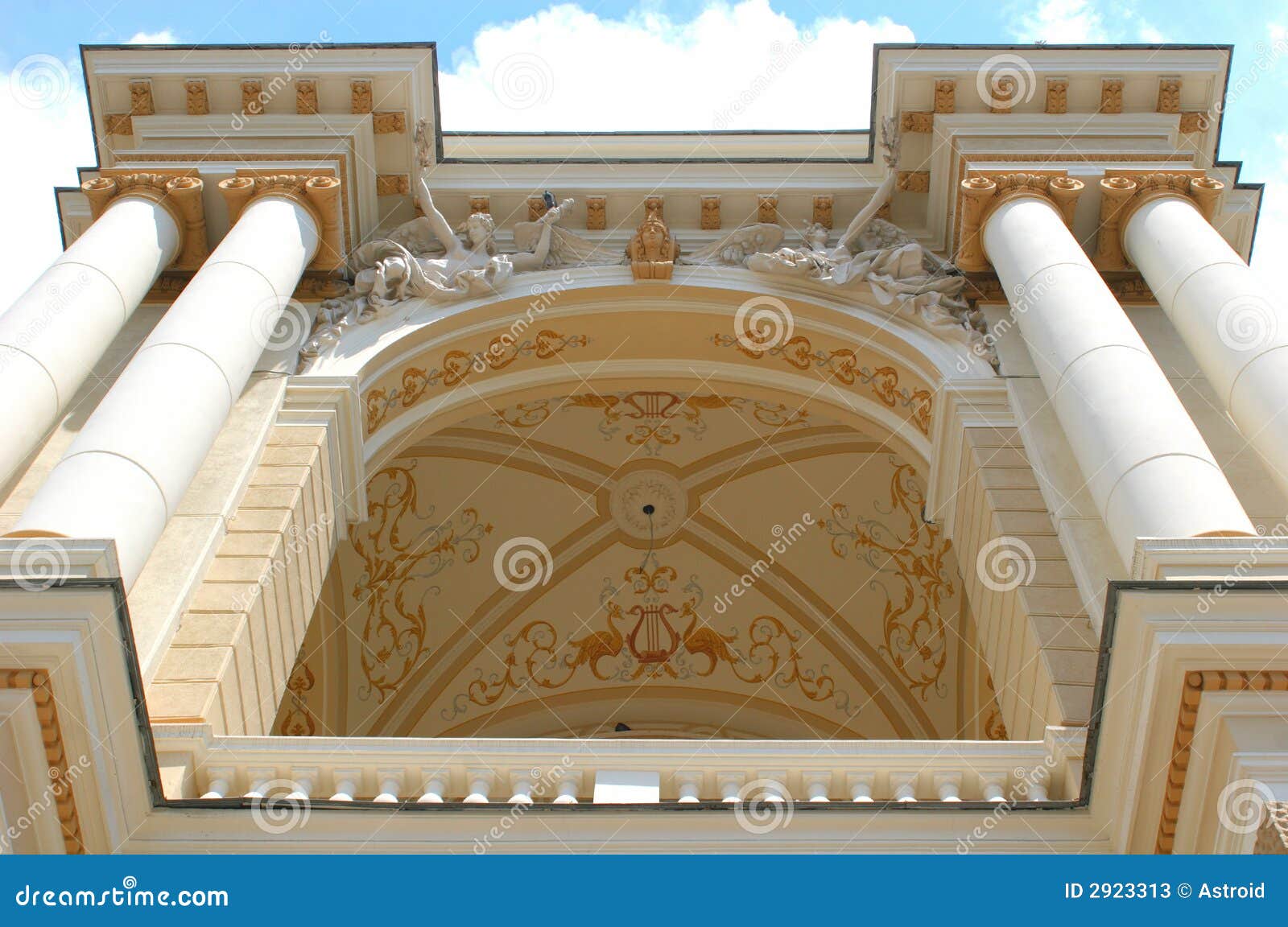 Old-time Building with Pillar Stock Image - Image of ornament, building ...
