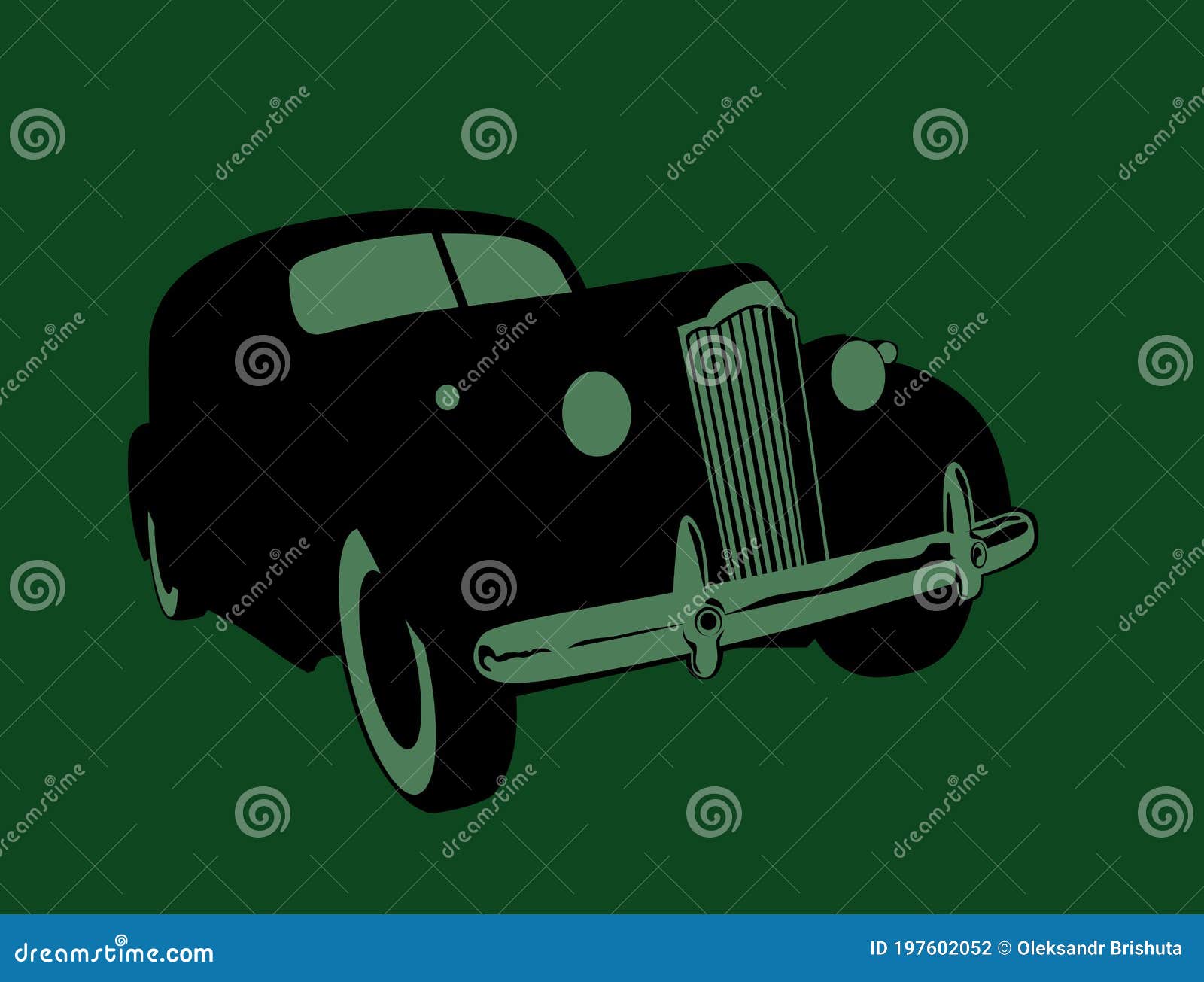 Old Time, Old Car. Stylized Drawing of a Retro Car Stock Vector ...