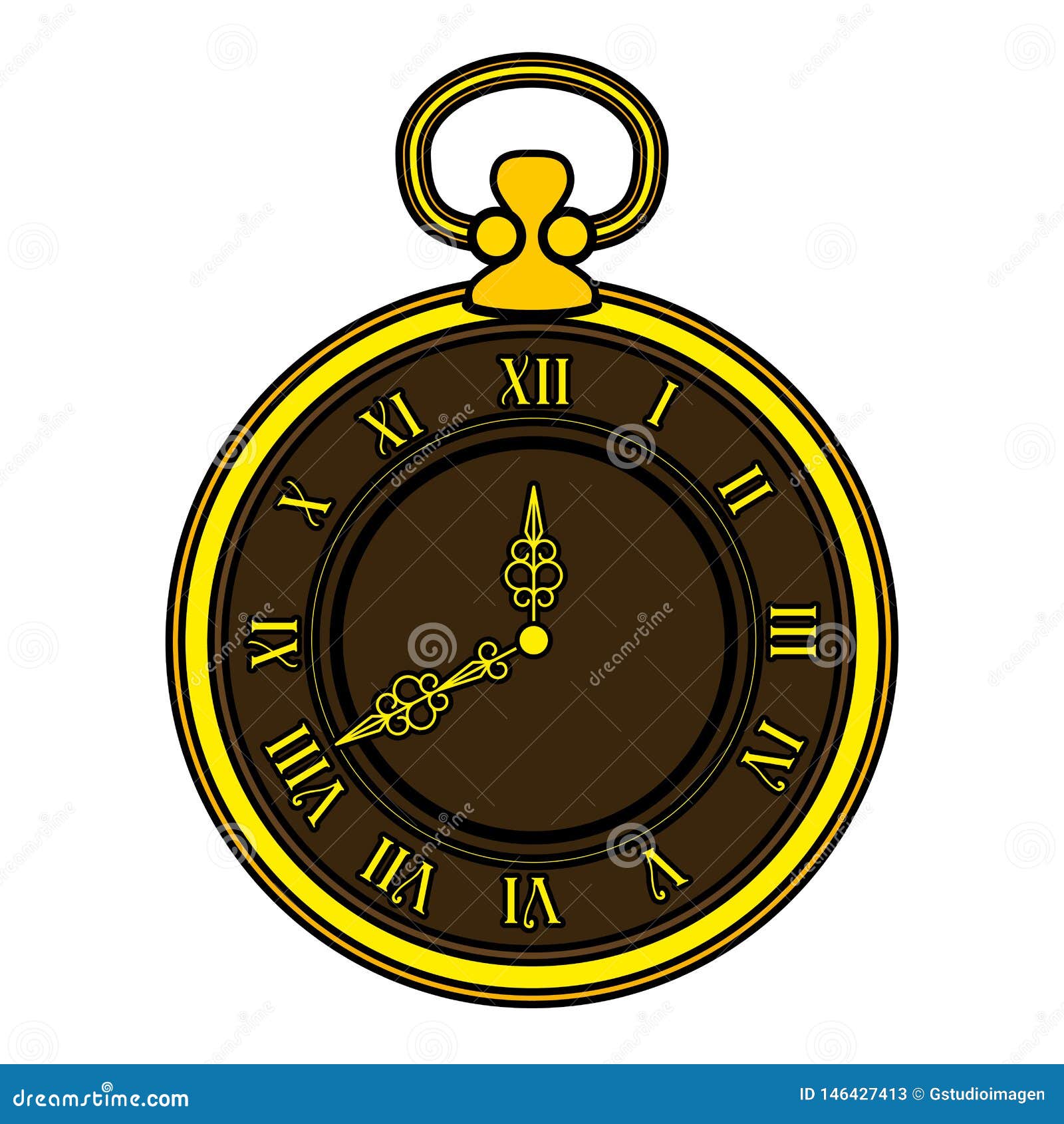 Old time clock antique stock illustration. Illustration of instrument ...
