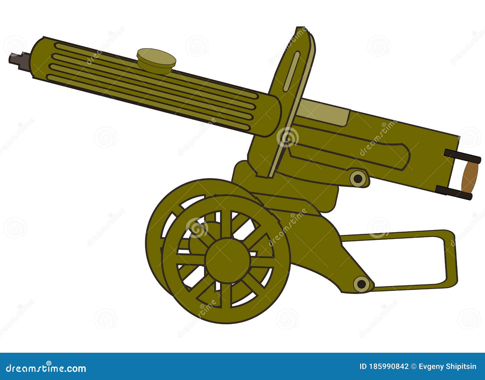 Old-time Soviet Machine Gun Max Vector Illustration Stock Vector ...
