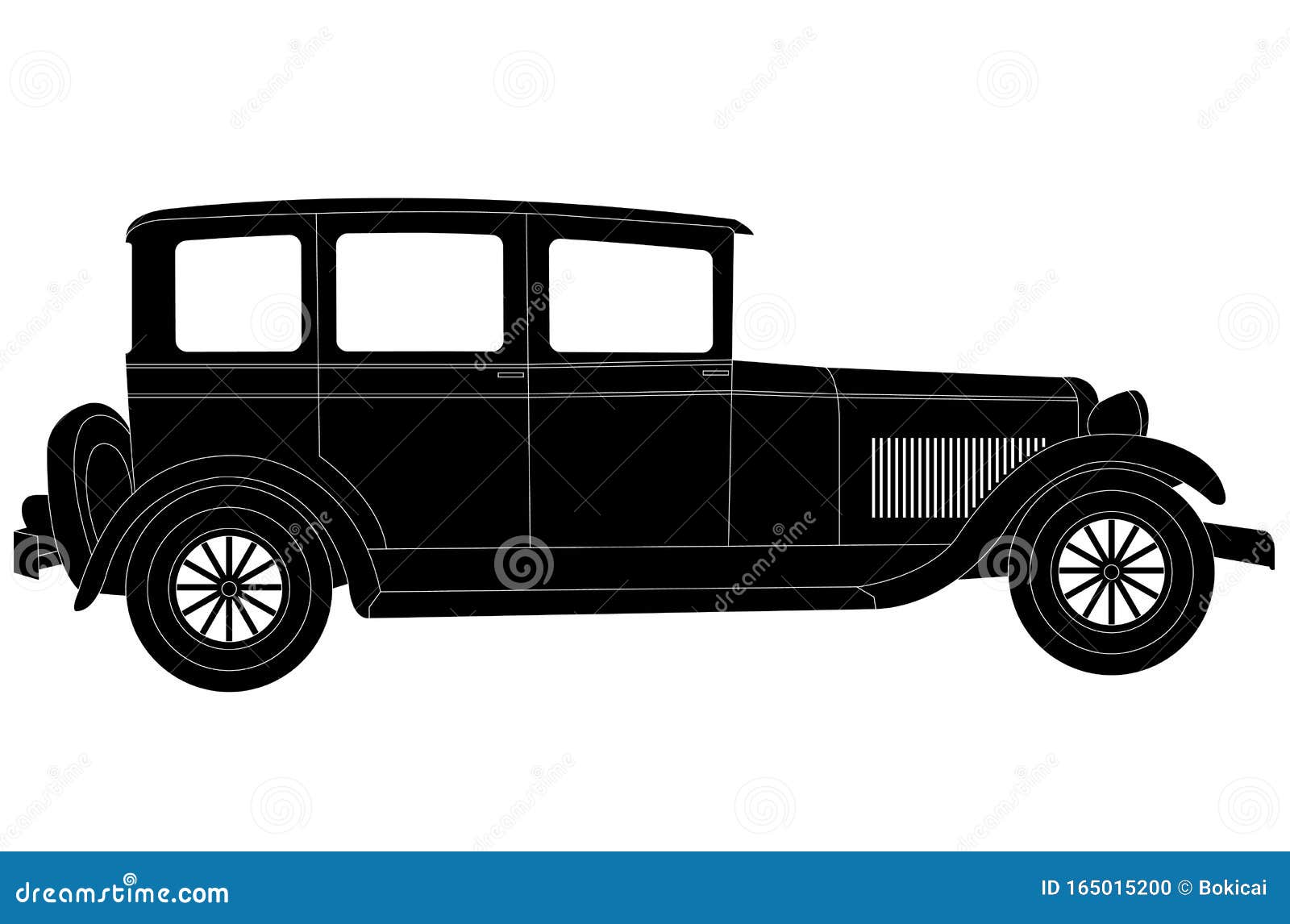 Old Timer Vintage Car Illustration Stock Vector - Illustration of ...
