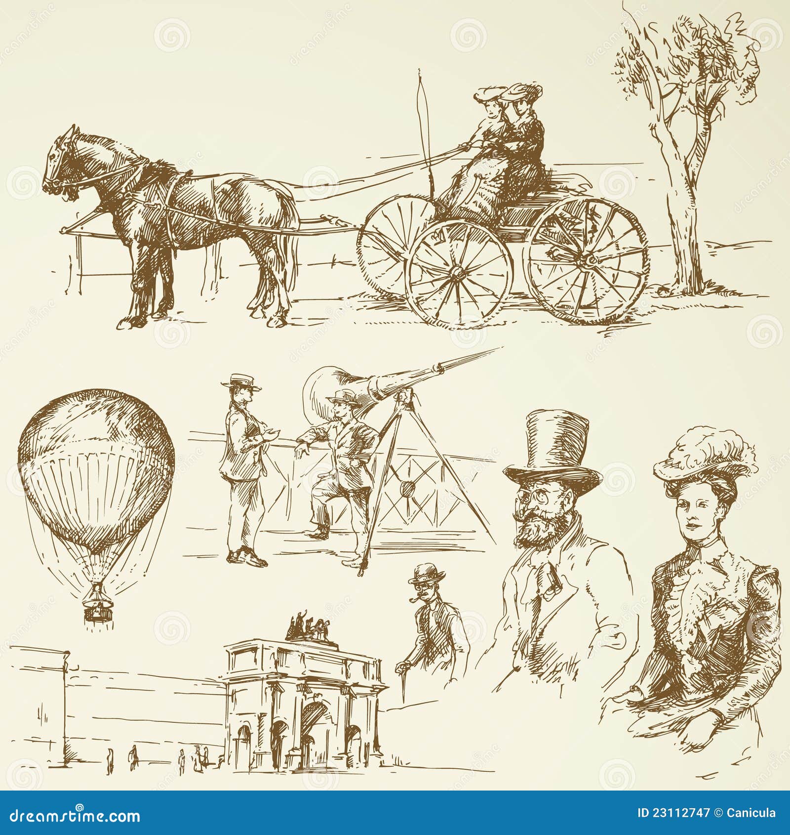 Old times stock vector. Illustration of retro, transportation - 23112747