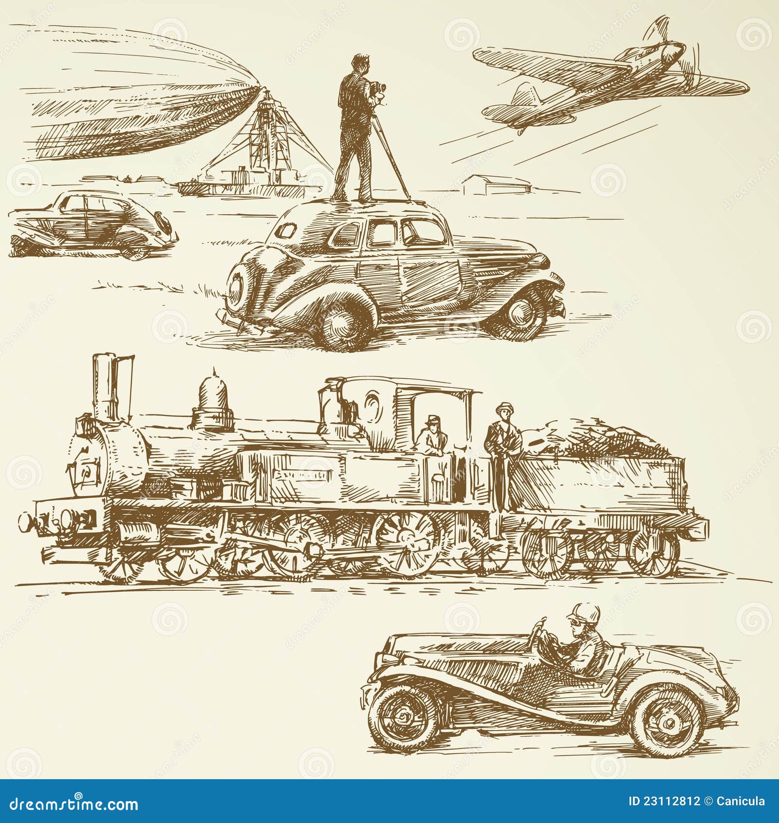 Old times stock vector. Illustration of tour, propeller - 23112812