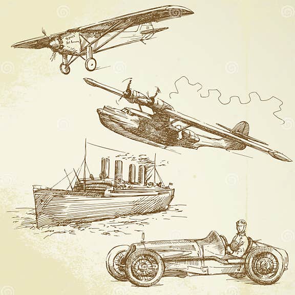 Old times stock vector. Illustration of collection, propeller - 23481724