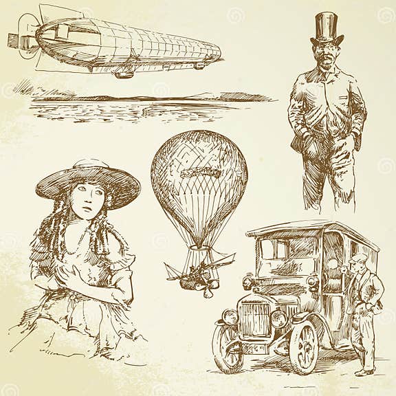 Old times stock vector. Illustration of historic, doodles - 23596129