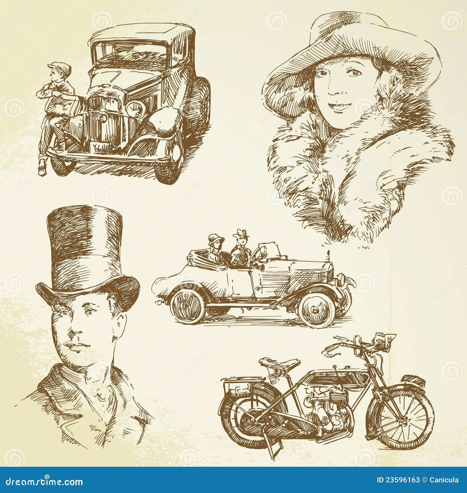 Old times stock vector. Illustration of historic, fast - 23596163