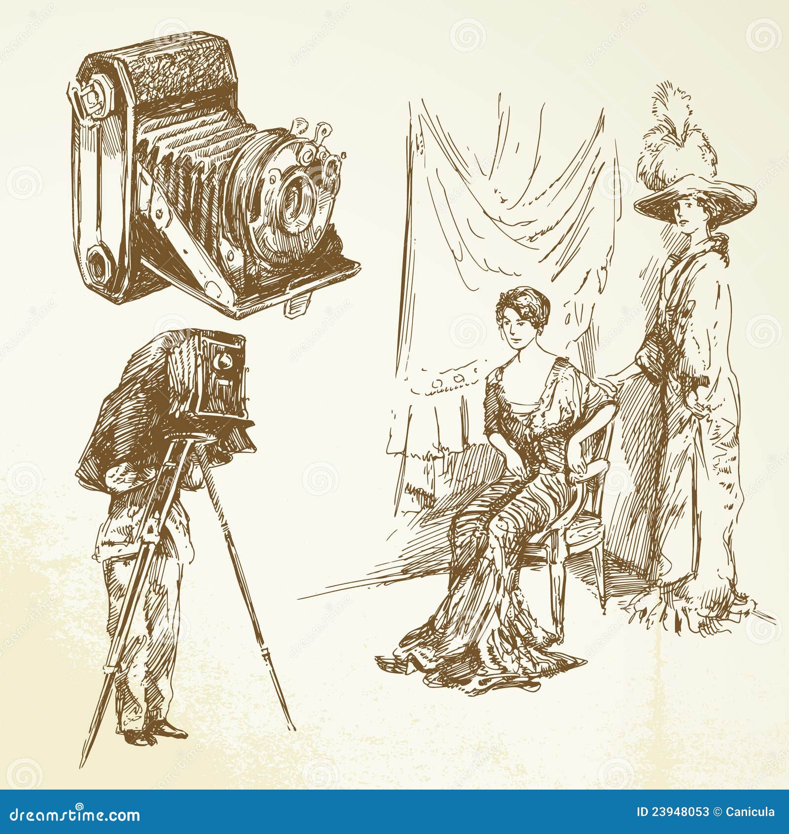 Old times stock vector. Illustration of drawing, camera - 23948053