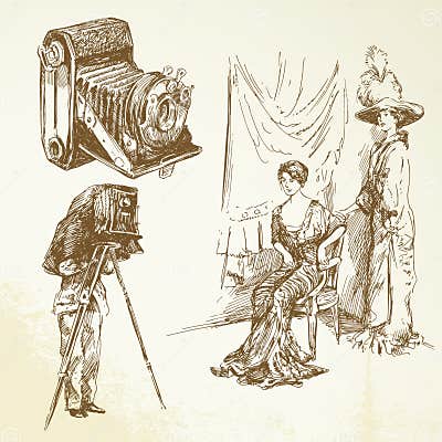 Old times stock vector. Illustration of drawing, camera - 23948053