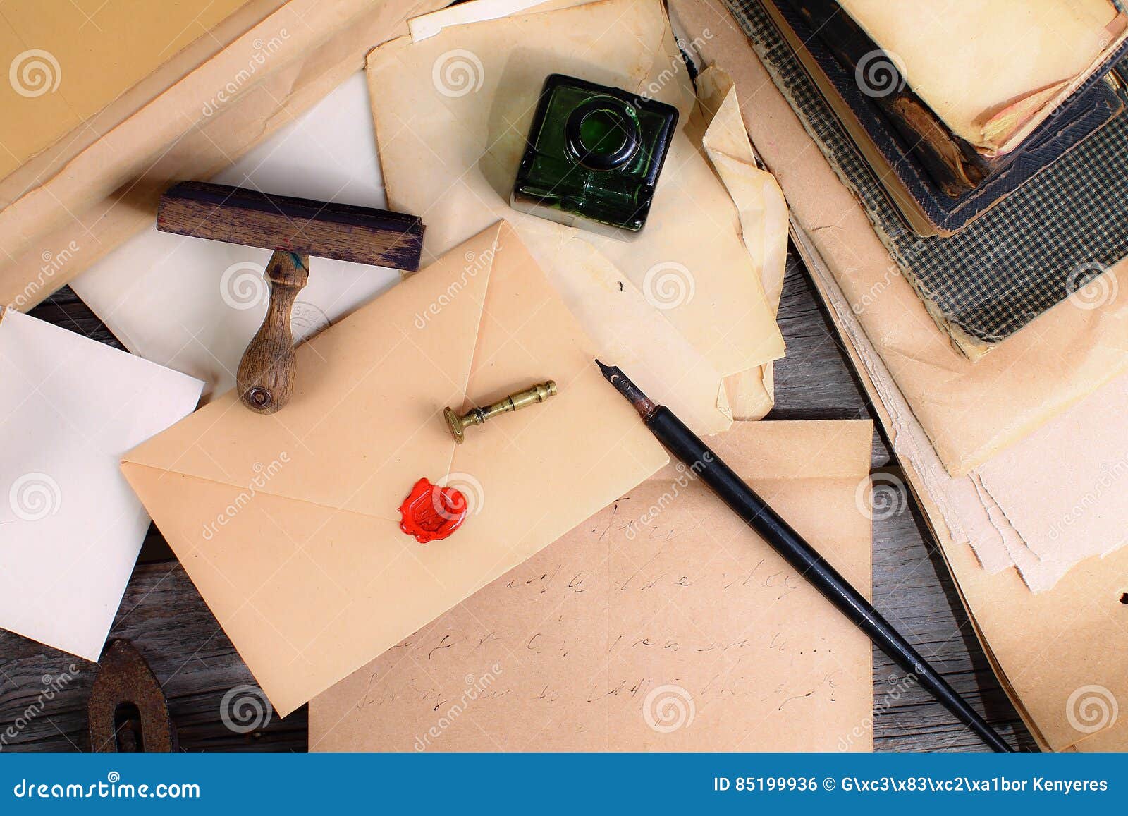 Old times - letter writing stock photo. Image of letter - 85199936