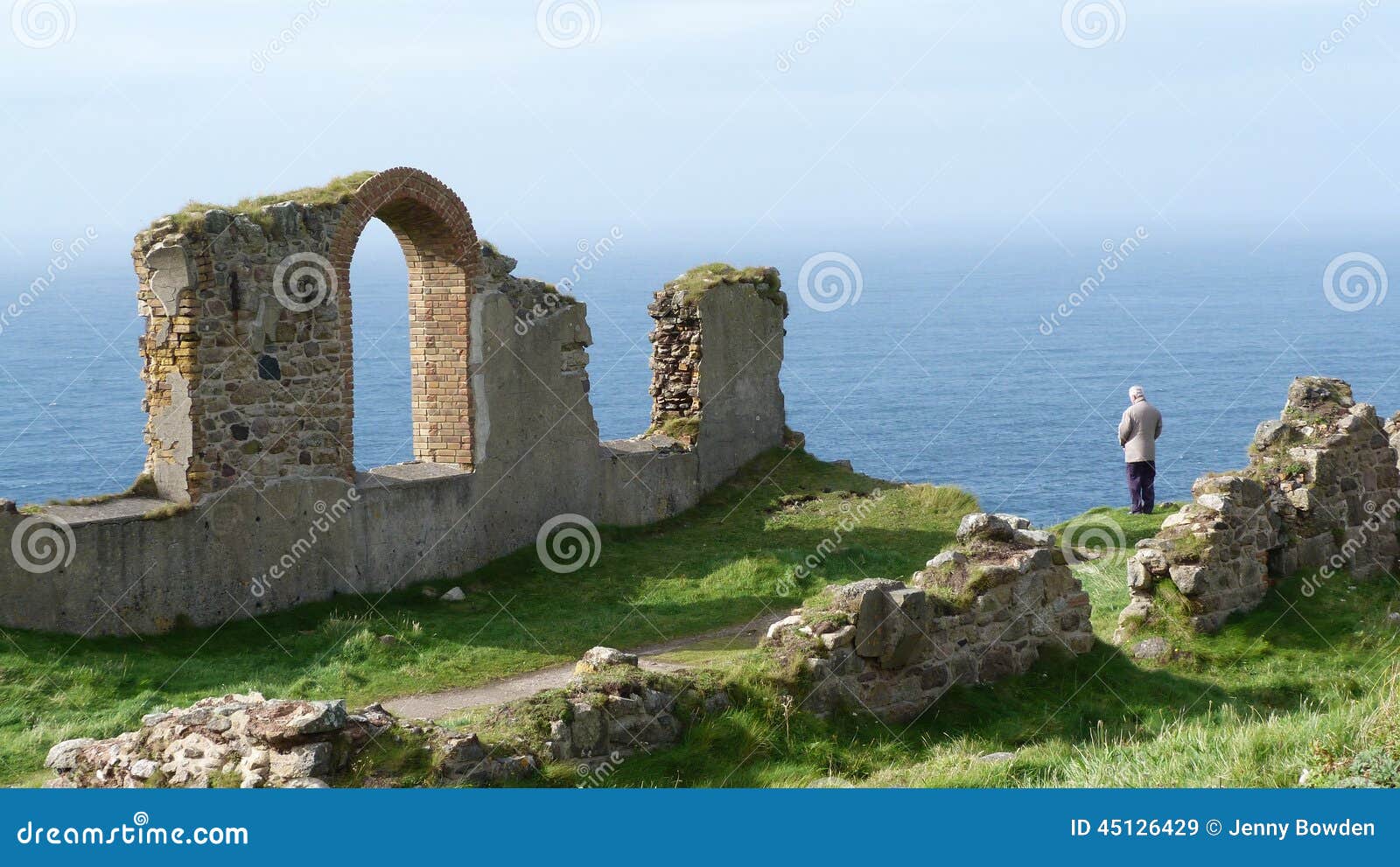 Old Tin Mine Remains on Cliffs in Cornwall UK Editorial Stock Image ...