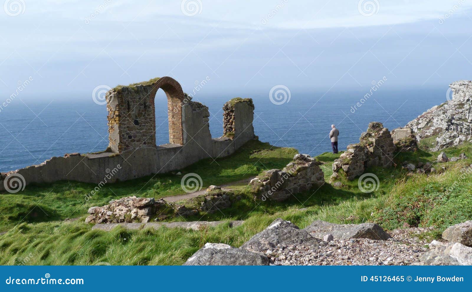 Old Tin Mine Remains on Cliffs in Cornwall UK Stock Image - Image of ...