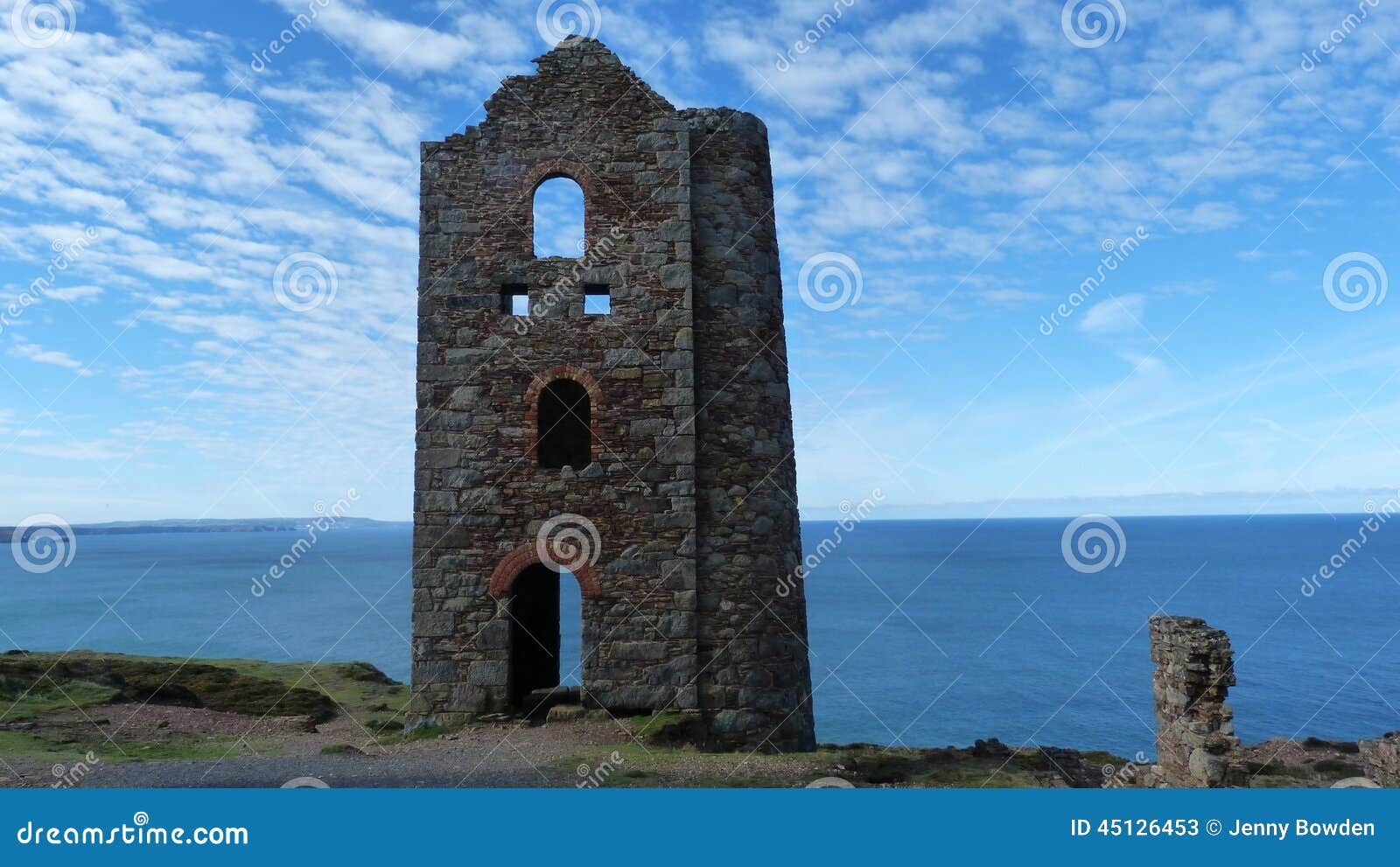 Old Tin Mine Remains on Cliffs in Cornwall UK Stock Image - Image of ...
