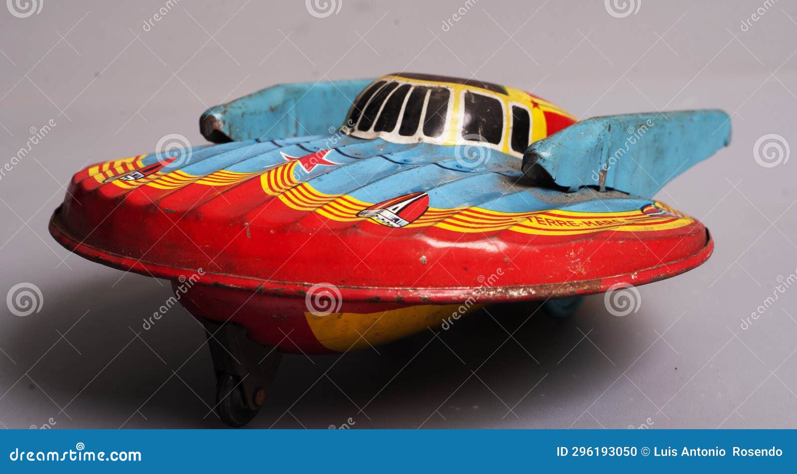 Old Tin Toy with Battery from the 1950s Space Rocket from the Planet ...