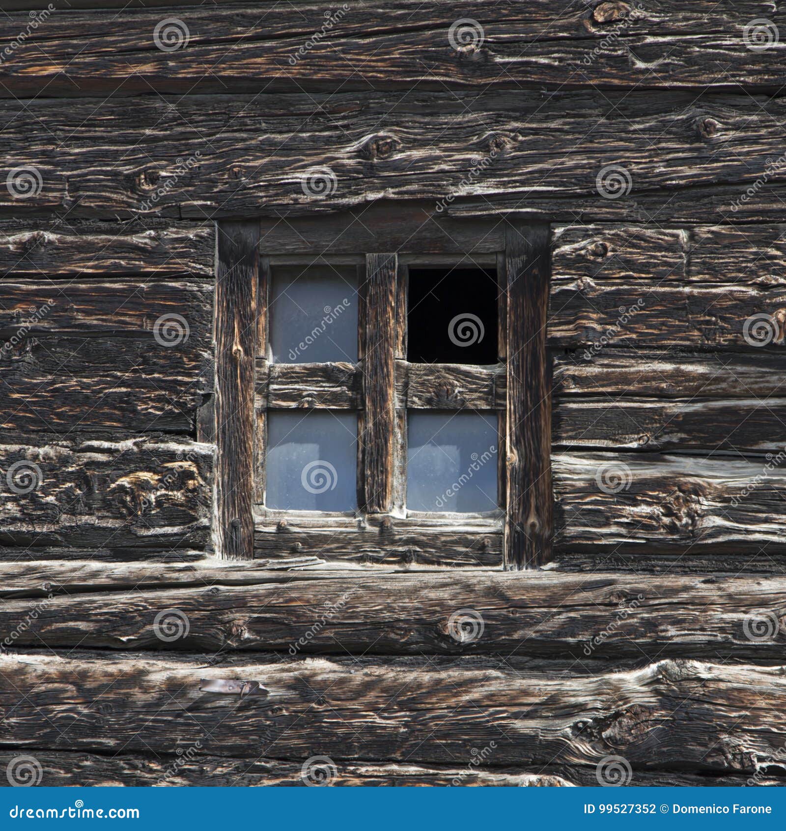 Old Tiny Window with Wooden Frame Stock Photo - Image of livigno ...