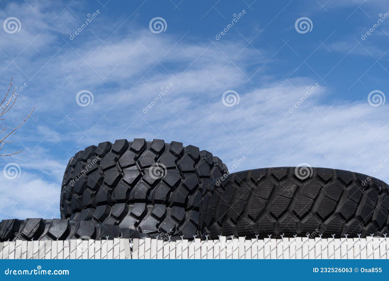 Old Tires Stacked Up Together at a Car Workshop Garage Stock Image ...