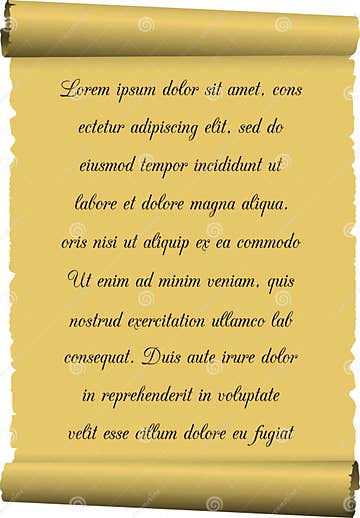 Old Tissue Paper, a Scroll with the Inscription Stock Vector ...