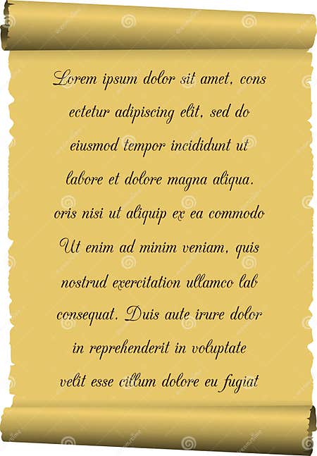 Old Tissue Paper, a Scroll with the Inscription Stock Vector ...