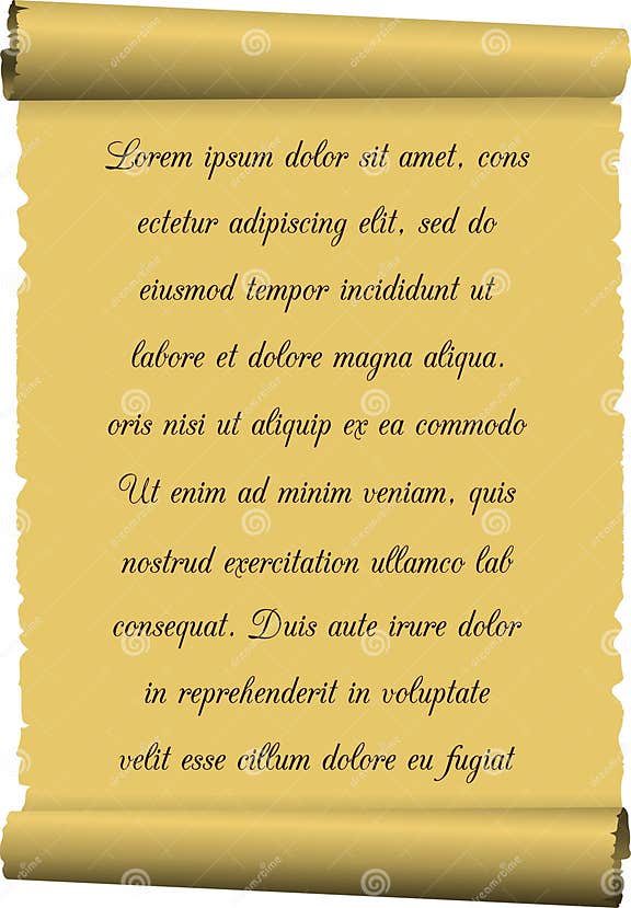 Old Tissue Paper, a Scroll with the Inscription Stock Vector ...