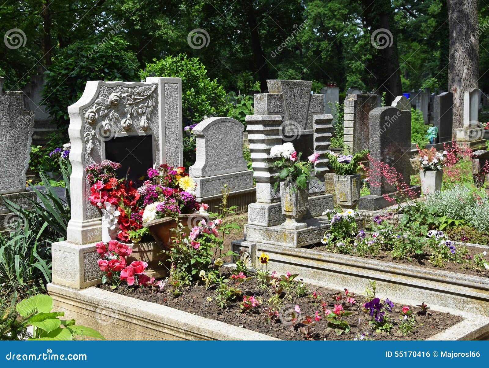 Old Tombstones in the Cemetery Stock Photo - Image of granite, public ...