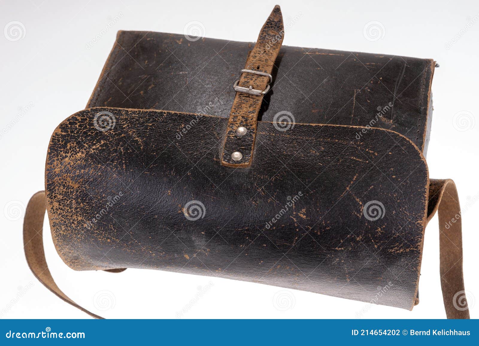 Old Tool Bag Made of Dark Leather Stock Photo - Image of closeup ...