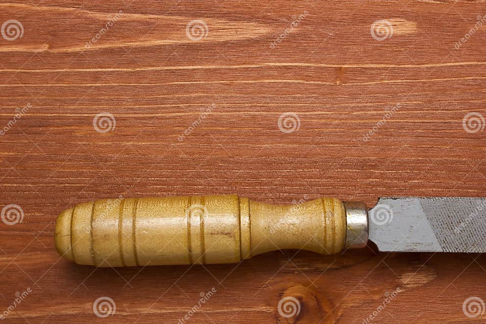 Old Tool File Rasp with Wooden Handle Stock Image - Image of laboratory ...