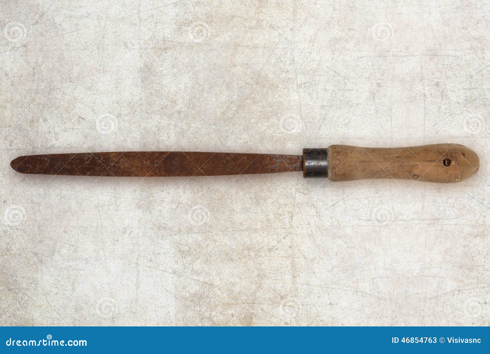 Old Tool File Rasp with Wooden Handle Isolated Stock Image - Image of ...