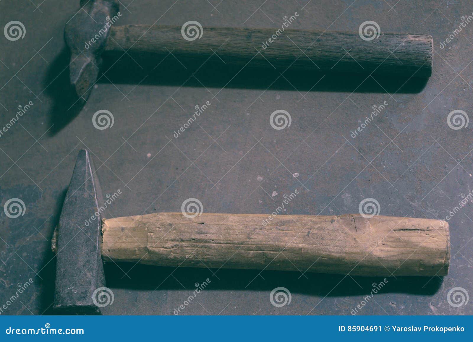 Old Tools in a Dark Studio Background on Iron Stock Image - Image of ...