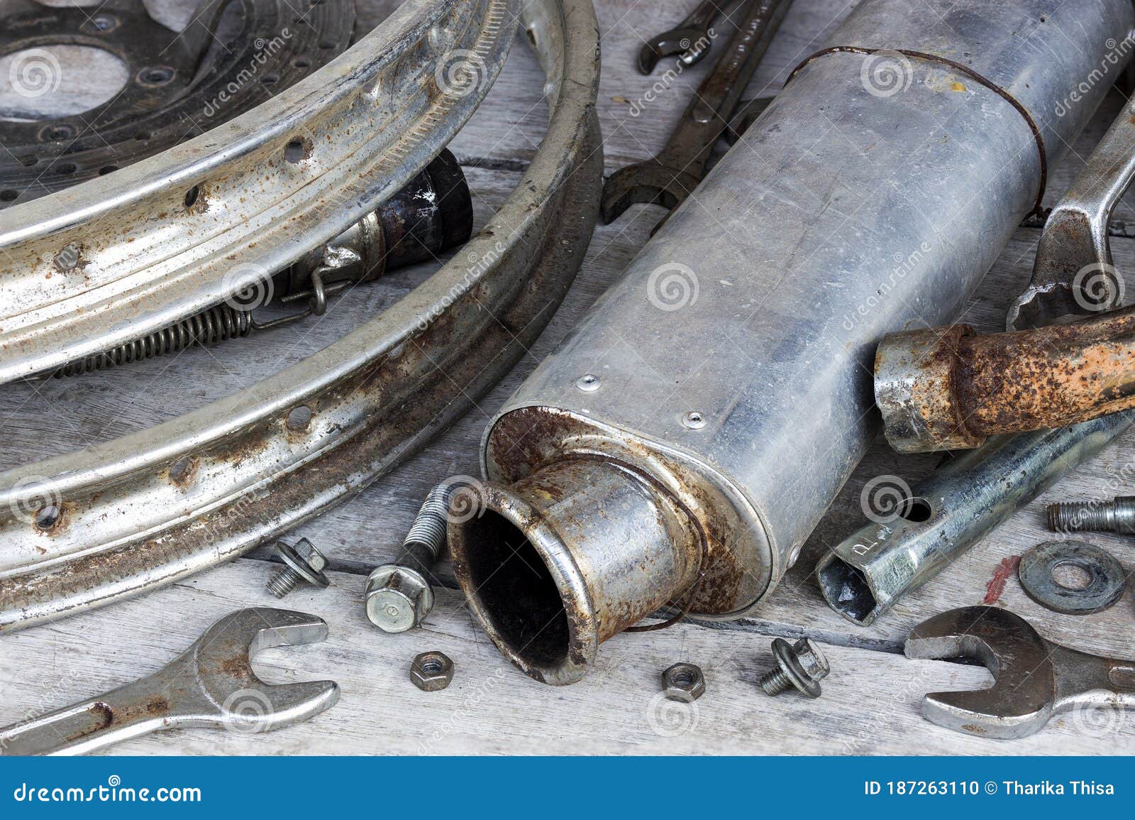 Old Tools for Motorcycle Repair Stock Photo - Image of mechanism ...