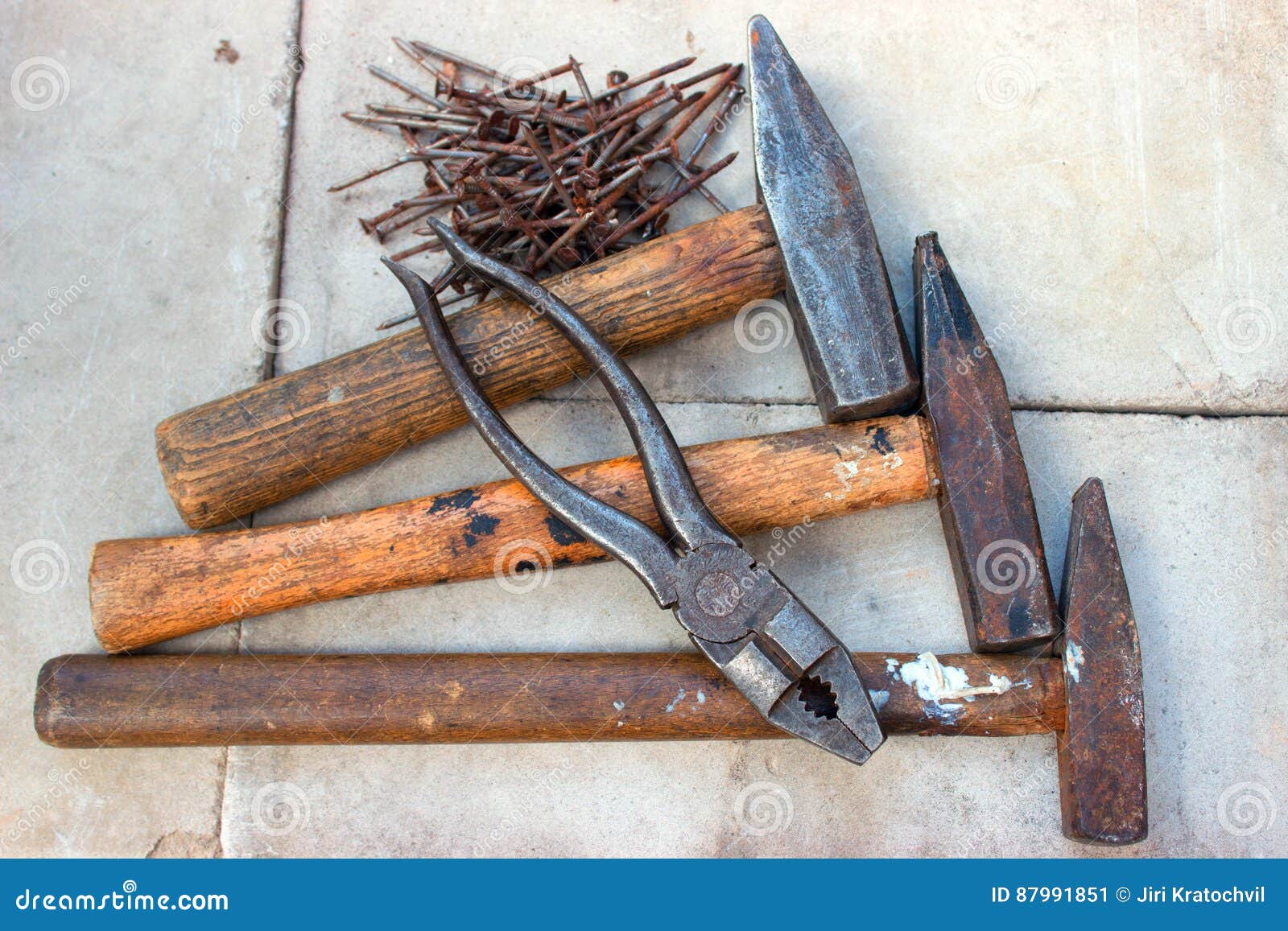 Old tools stock image. Image of craft, builder, nail - 87991851