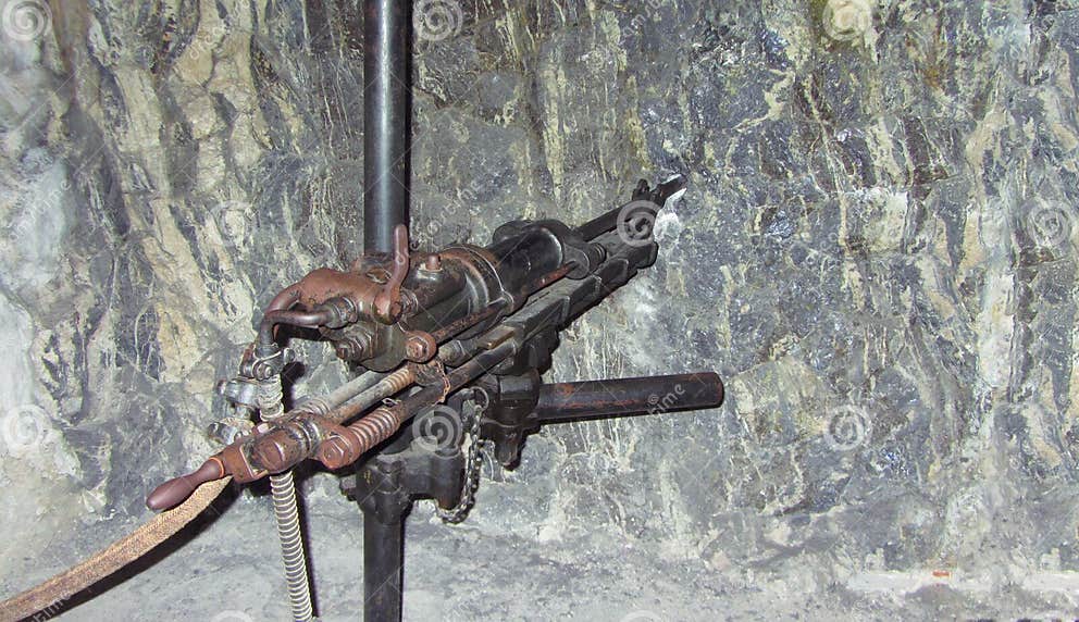 Old Tools for Underground Mine Drilling Activity Stock Image - Image of ...