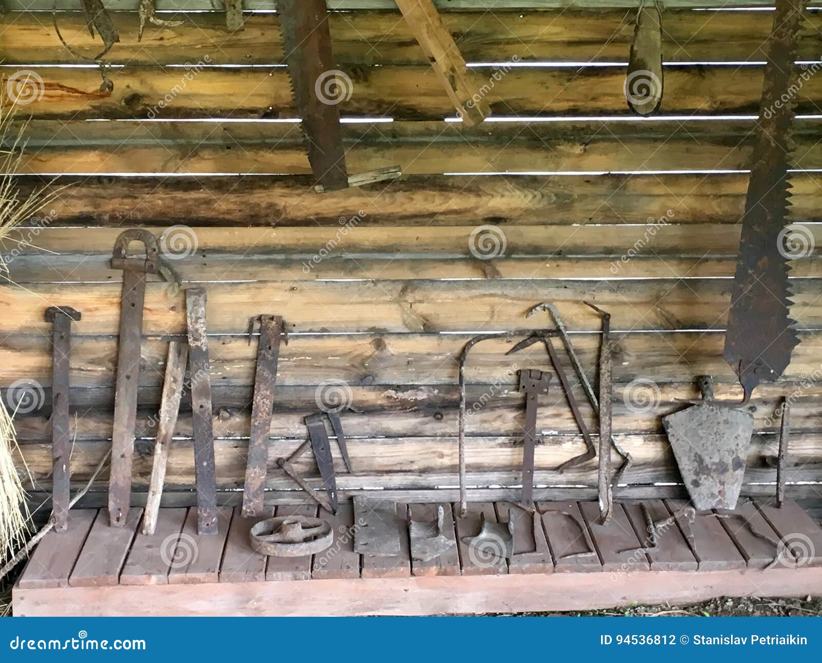 Old Tools in a Wooden Room Russian Editorial Photography - Image of ...