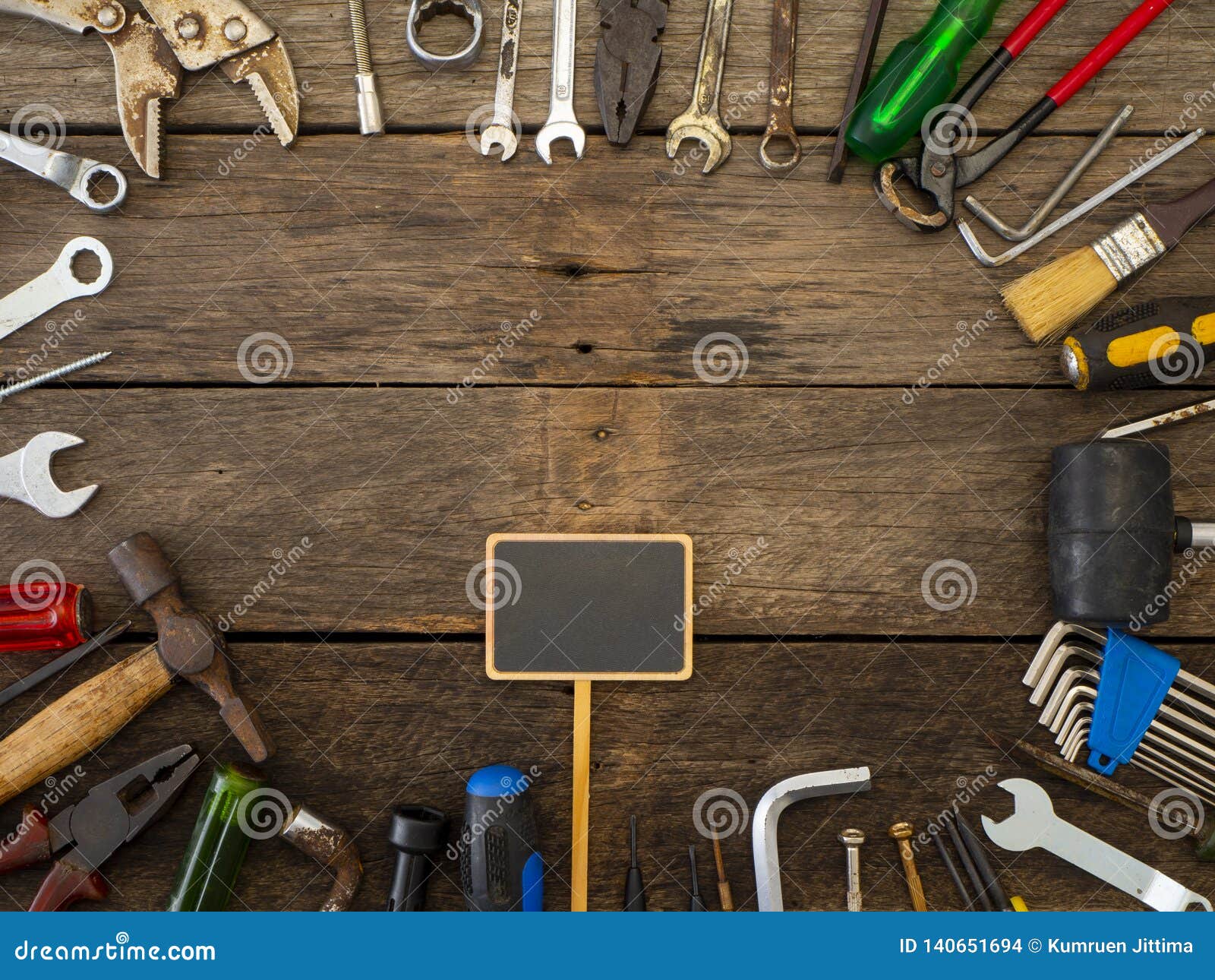 Old Tools on a Wooden Table Stock Photo - Image of repair, carpentry ...