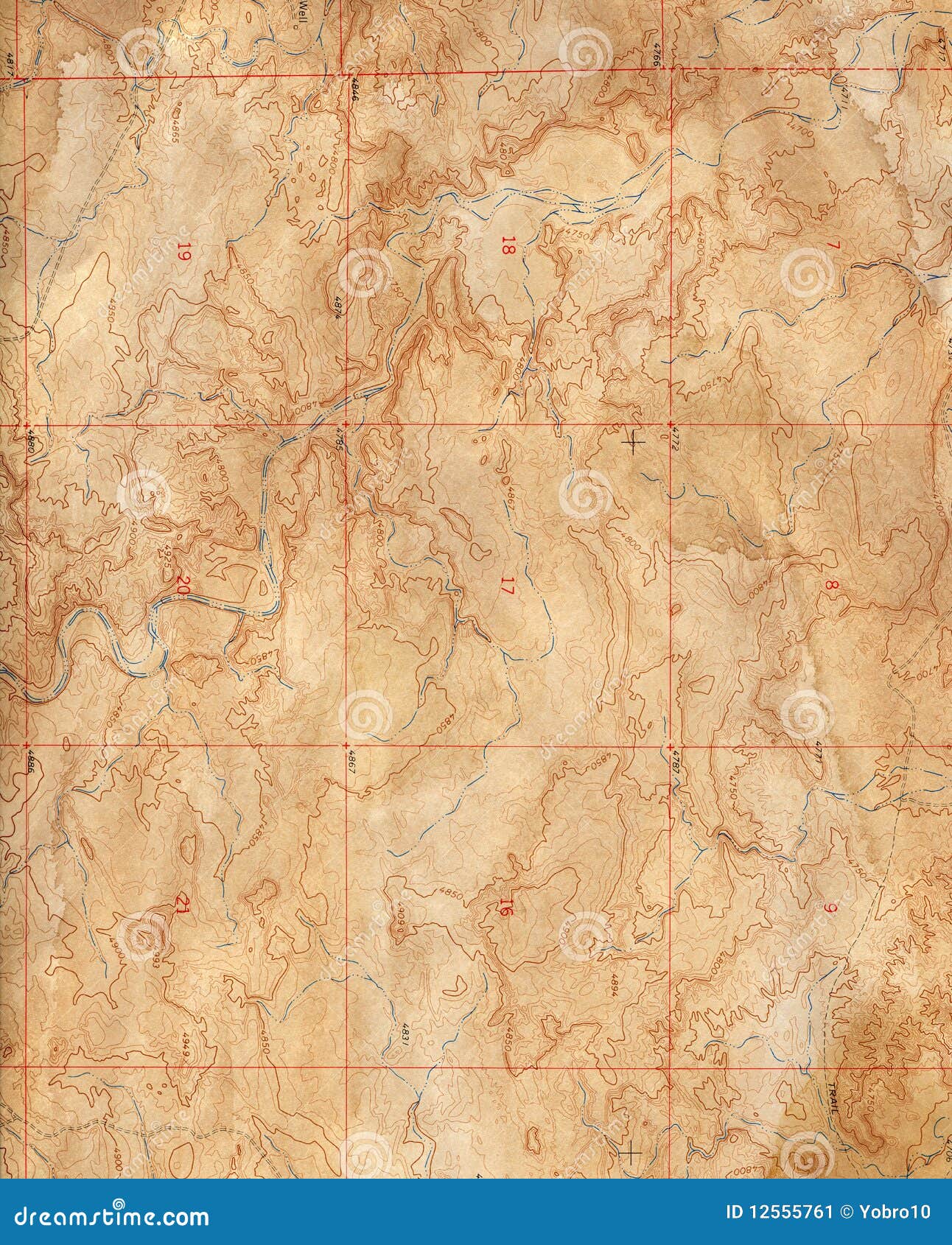 Old Topographical Map (Expedition Background ) Stock Illustration ...
