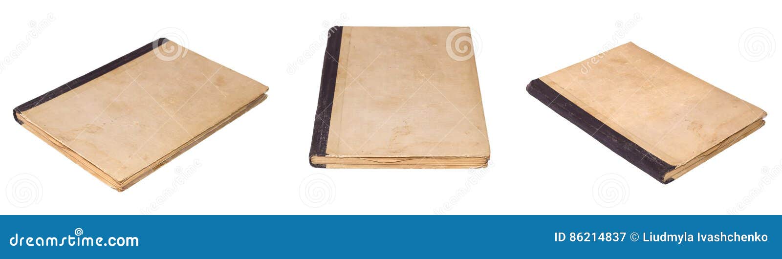 Old Torn Book Isolated on White Background. Stock Image - Image of ...
