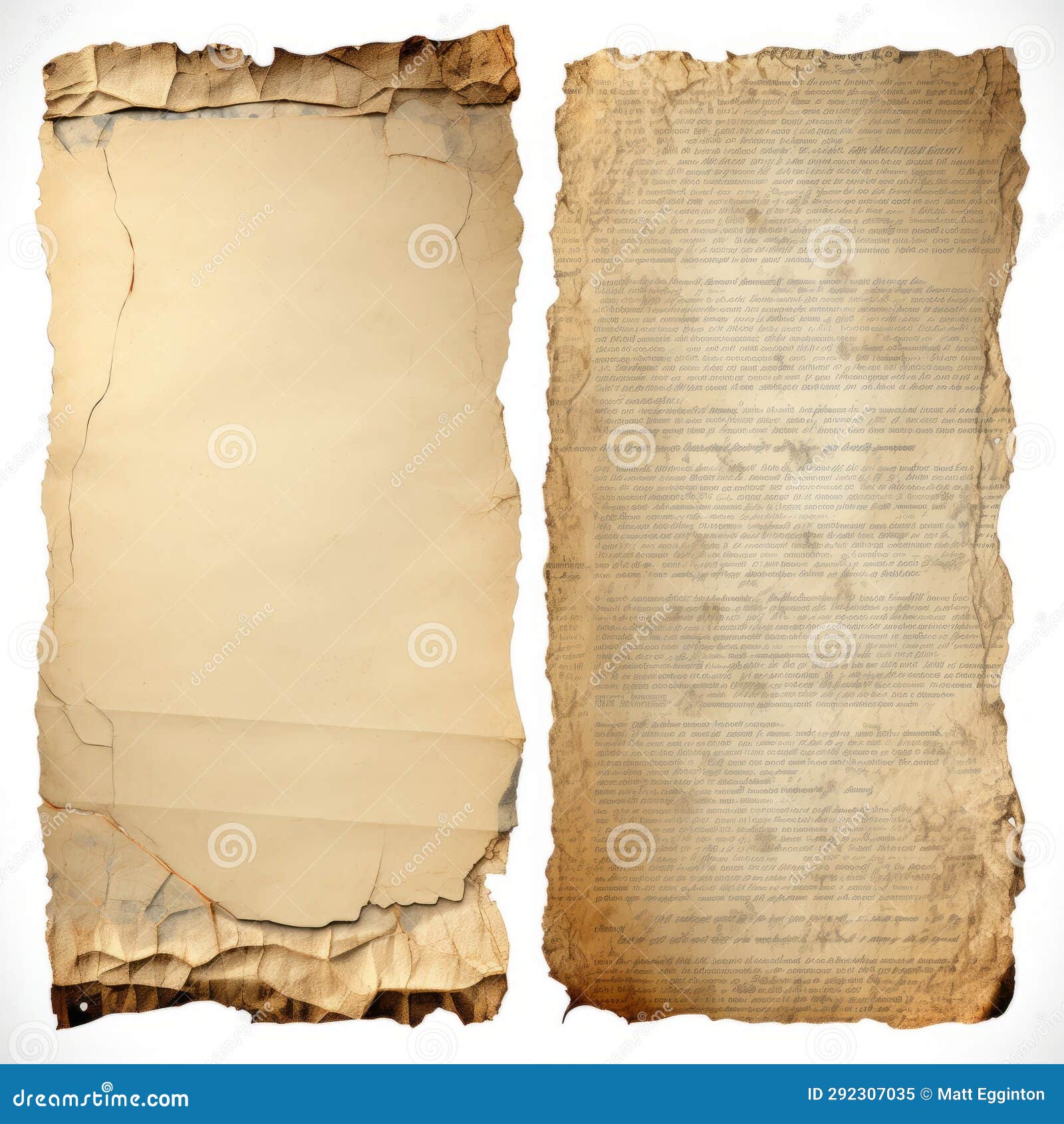 Old Torn Paper with Ragged Edges Stock Illustration - Illustration of ...