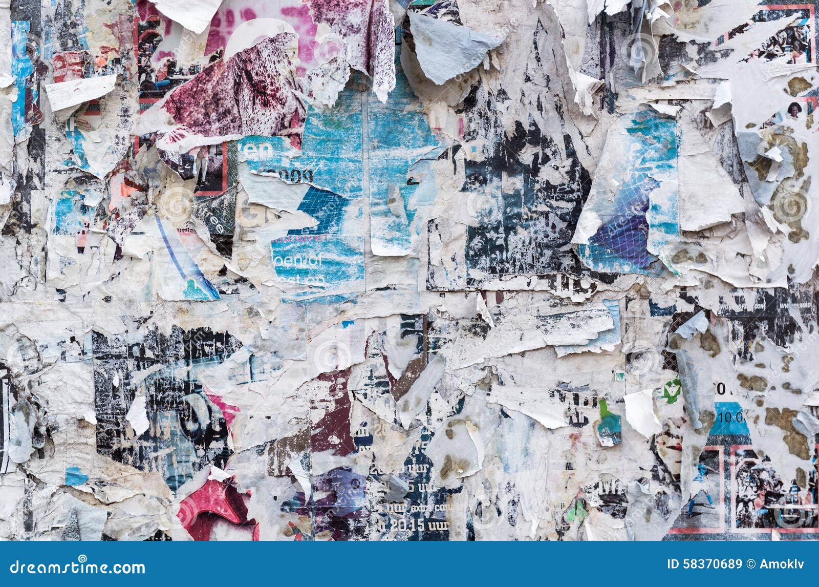 Old torn posters stock image. Image of retro, closeup - 58370689