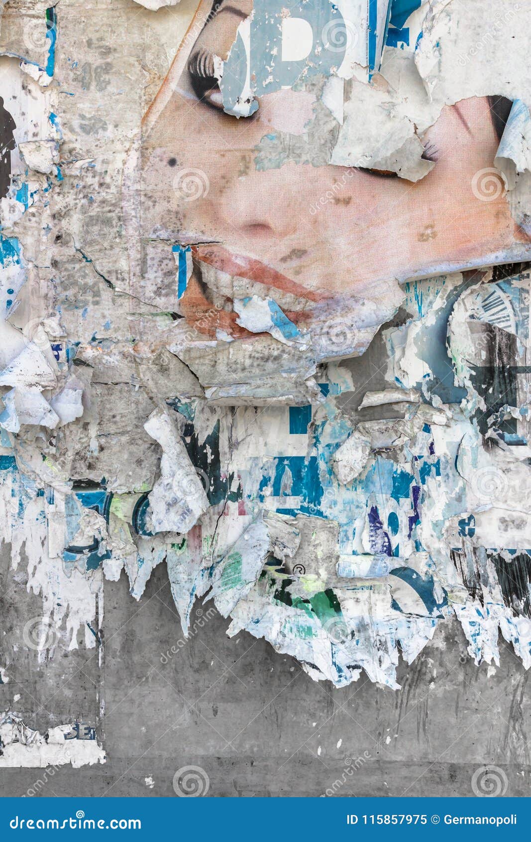 Old torn posters stock image. Image of destroyed, abstract - 115857975