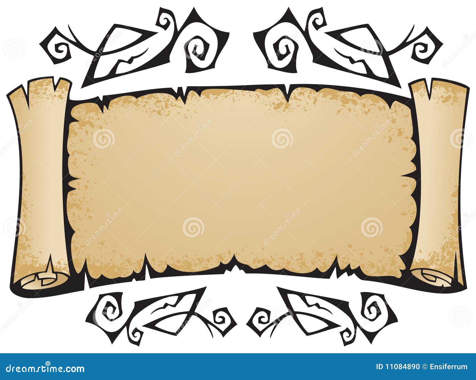 Old Torn Scroll with Pattern Stock Vector - Illustration of ornament, page: 11084890