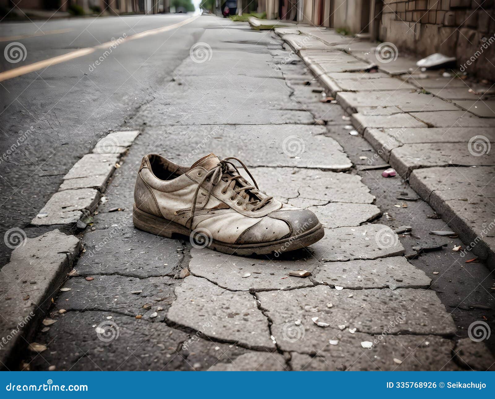 Forgotten Steps on a Broken Path Stock Illustration - Illustration of ...