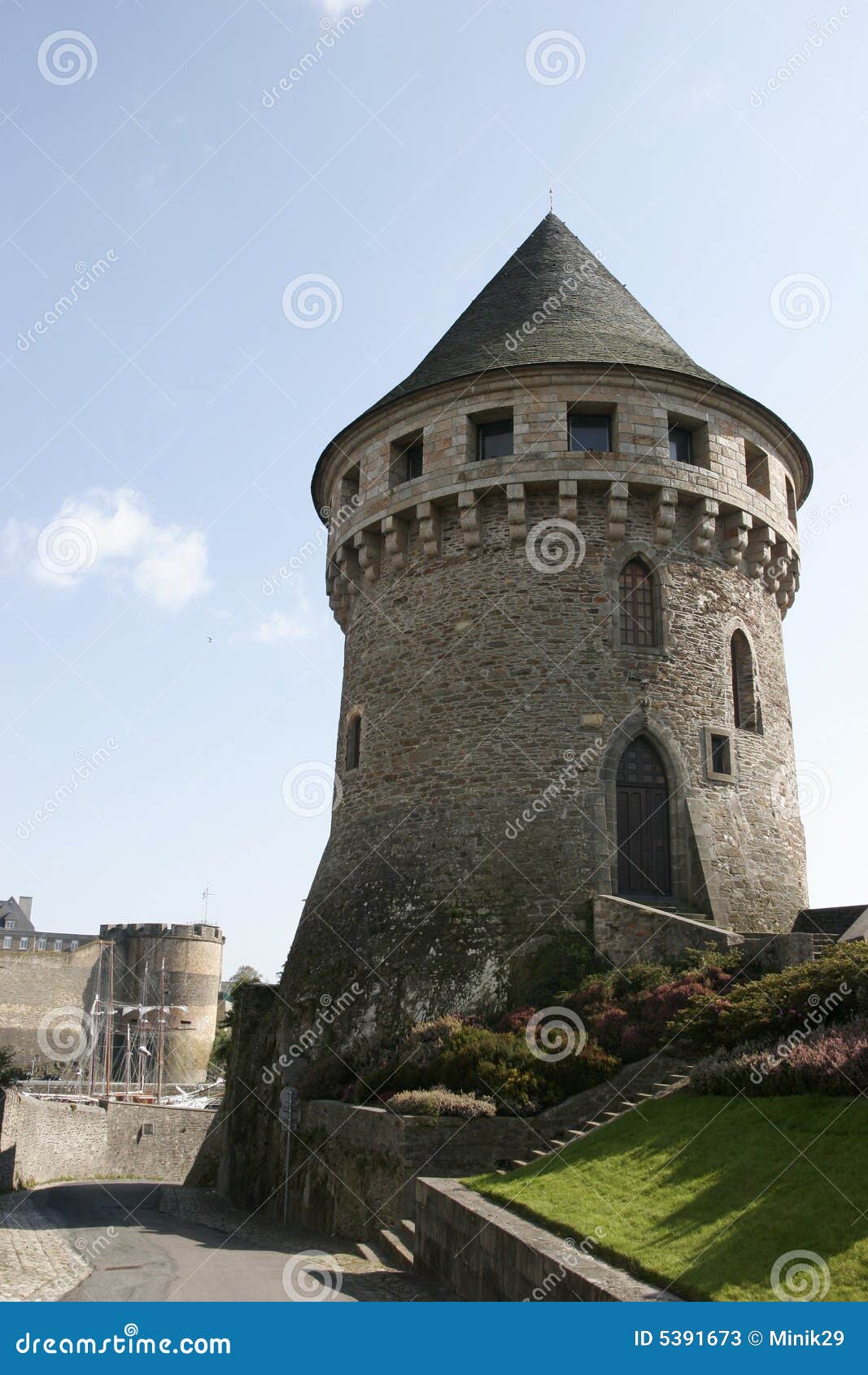Old tower stock image. Image of tower, cloud, brest, stone - 5391673